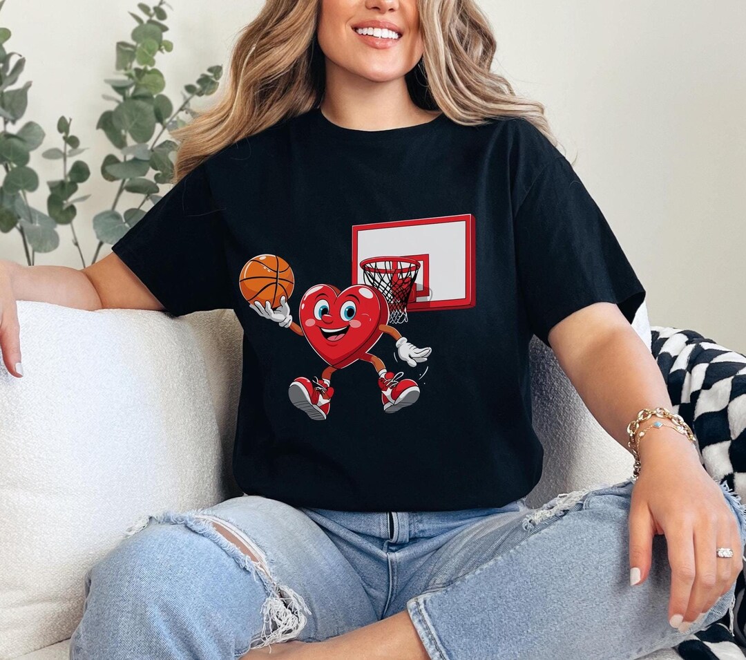 Basketball Heart Dunk PNG, Funny Valentine’s Day Sublimation, Sports ...