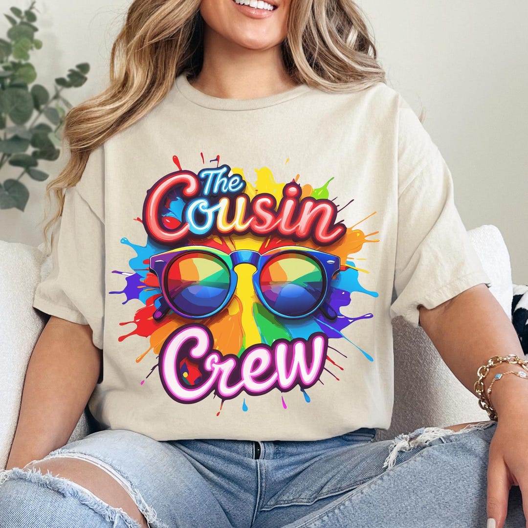 Cousin Crew Png, Colorful Neon Png, Kids Sublimation, Family Reunion ...