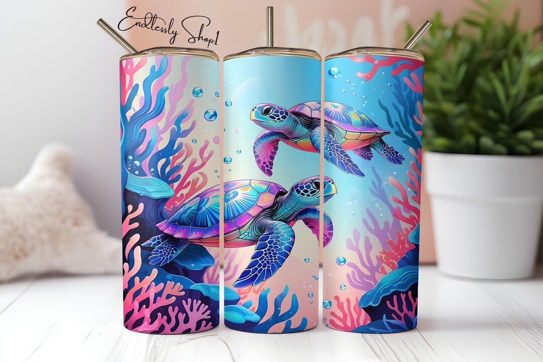 Sea Turtles 20oz Tumbler Sublimation Design Download PNG, Ocean Sea ...