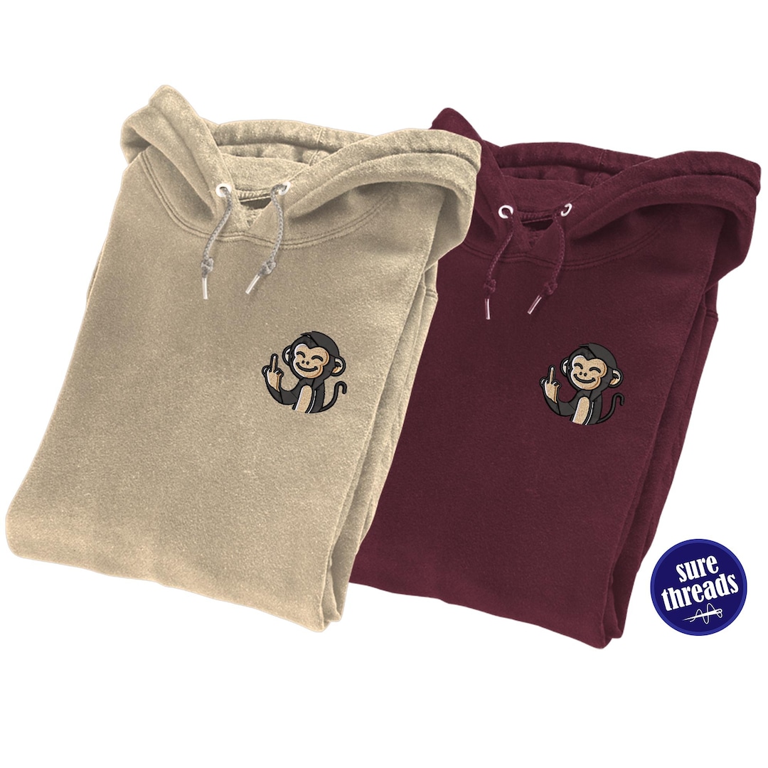 Monkey Giving the Middle Finger Sweatshirt or Hoodie, Funny Monkey ...