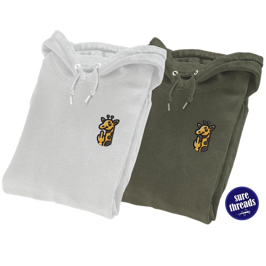 Giraffe Giving the Middle Finger Sweatshirt or Hoodie, Funny Giraffe ...