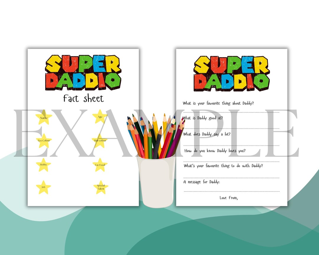 Father's Day Printable, Super Dad, Father's Day Keepsake, Gift for Dad ...