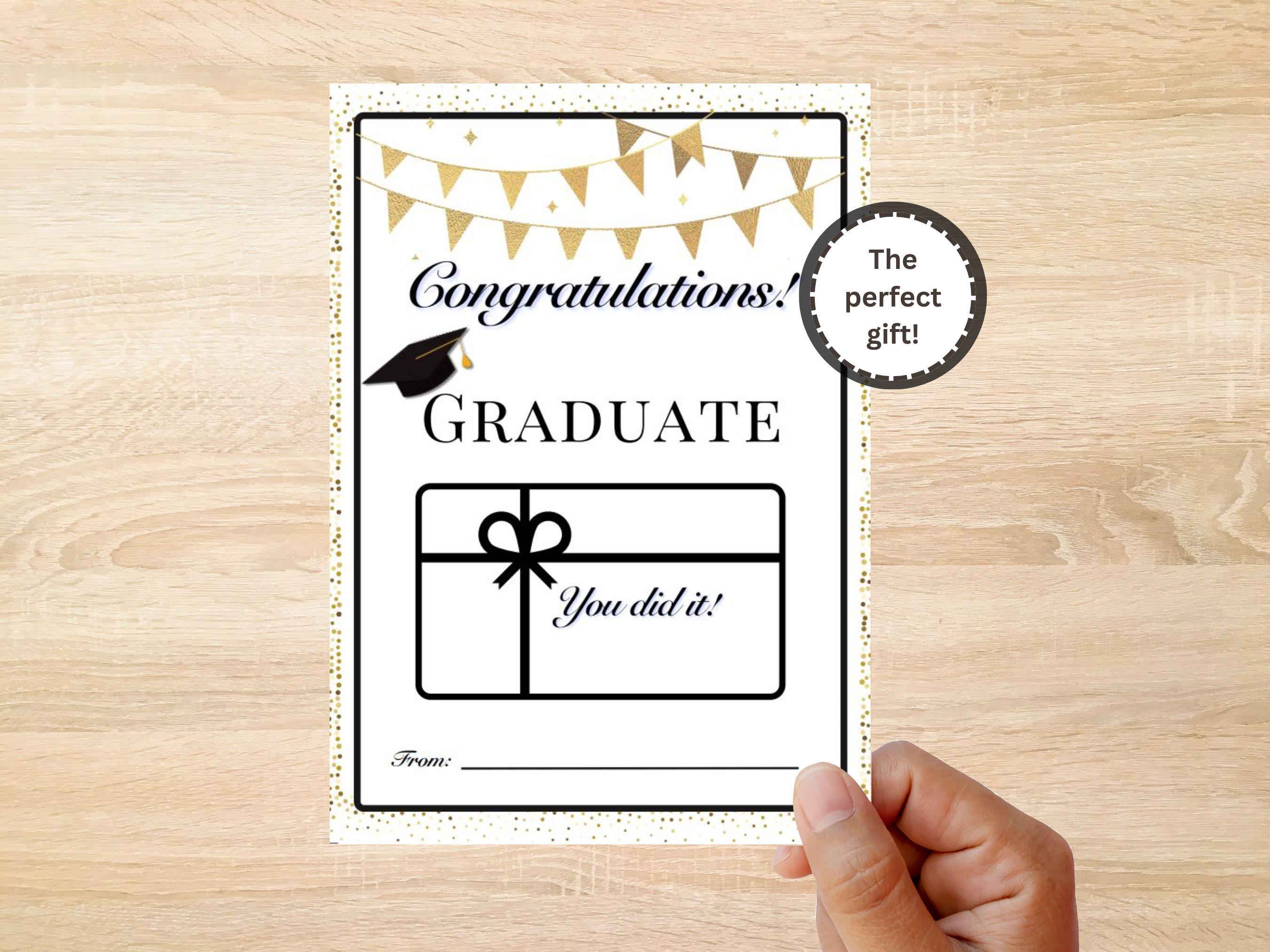 Printable Graduation Gift Card Holder- Graduation Gifts- Congrats Grad ...