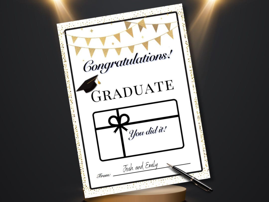 Printable Graduation Gift Card Holder- Graduation Gifts- Congrats Grad ...