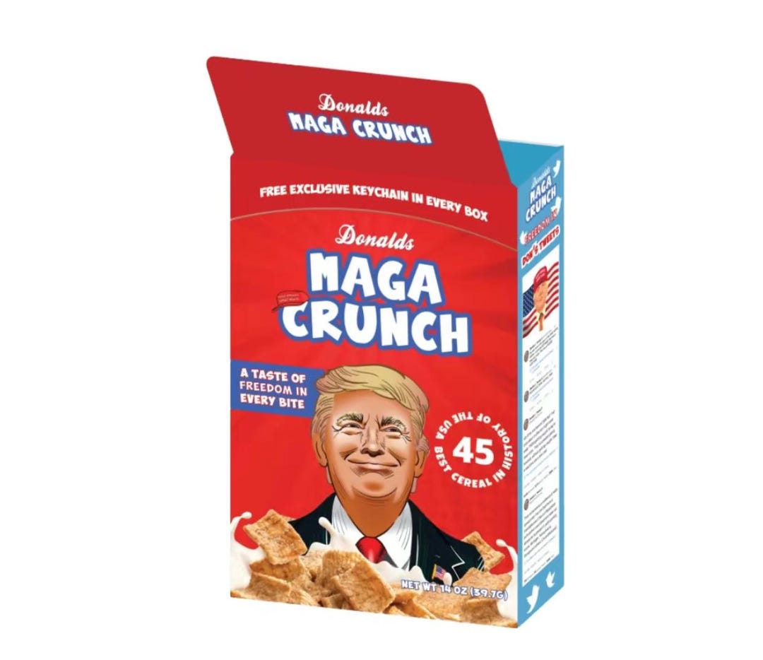 Donalds Maga Crunch Cinnamon Cereal limited Edition - Etsy