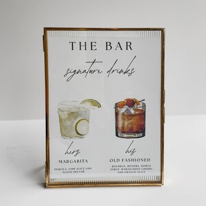 Bar Menu Signature Cocktail Sign for Wedding His and Hers Signature ...