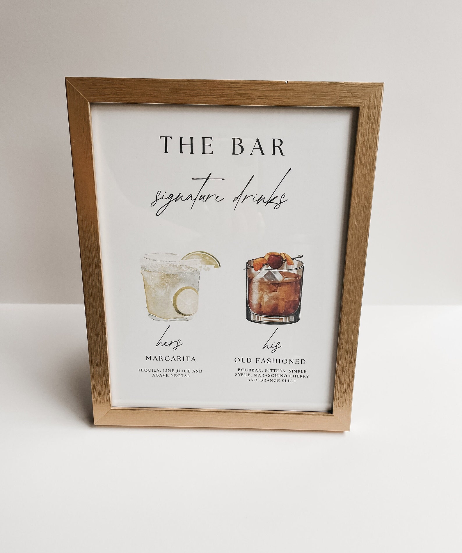Bar Menu Signature Cocktail Sign for Wedding His and Hers Signature ...