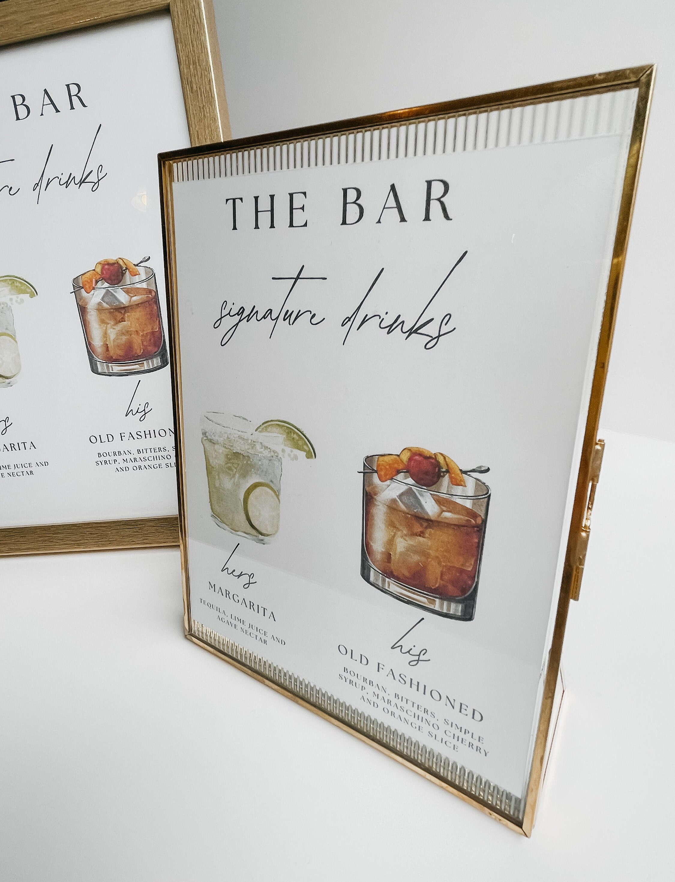Bar Menu Signature Cocktail Sign for Wedding His and Hers Signature ...
