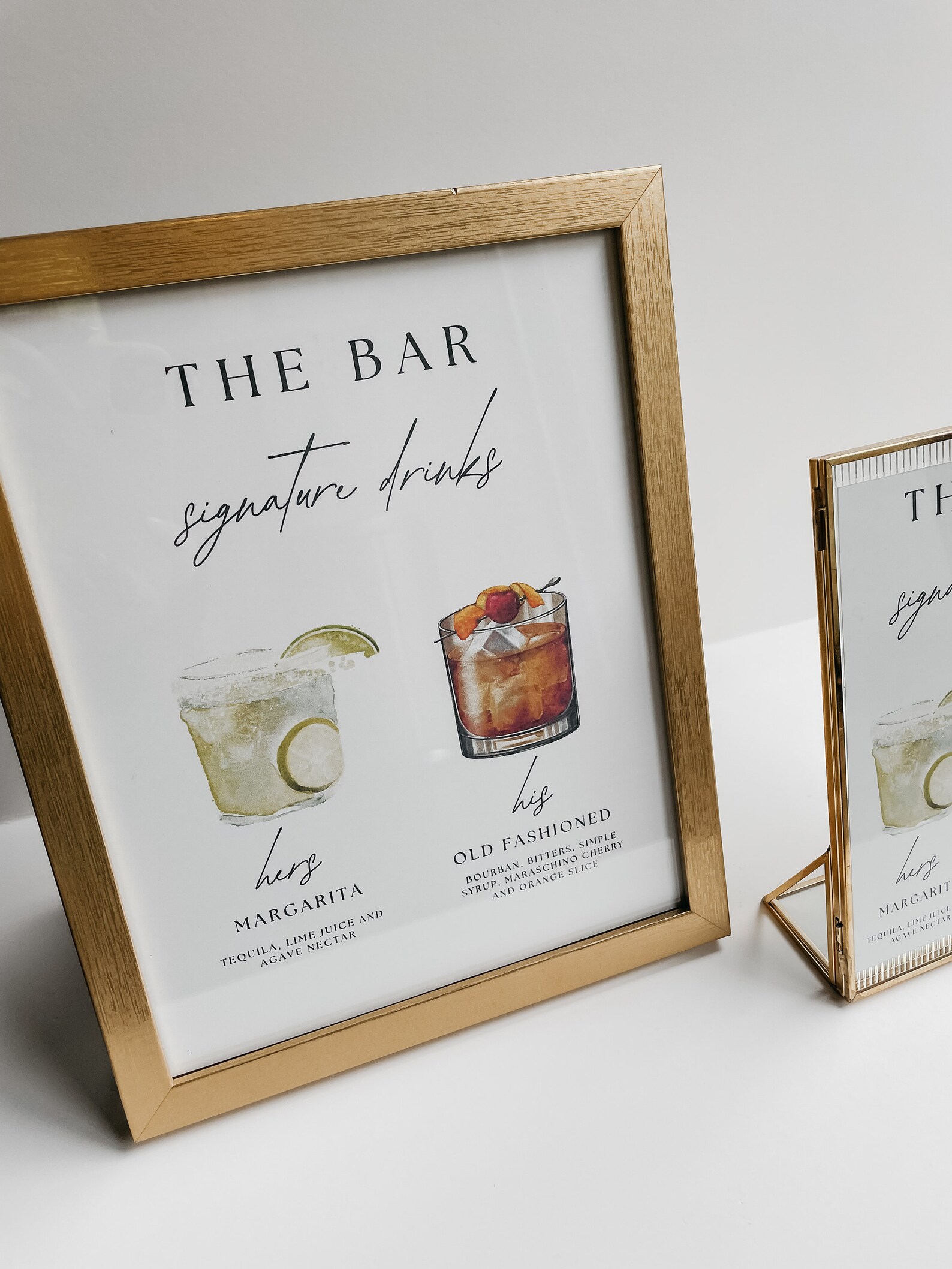 Bar Menu Signature Cocktail Sign for Wedding His and Hers Signature ...
