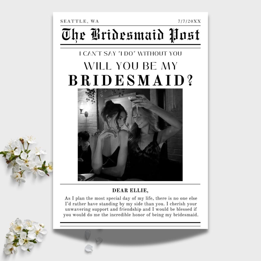 Bridesmaid Post Digital Download Template - Etsy