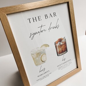 Bar Menu Signature Cocktail Sign for Wedding His and Hers Signature ...