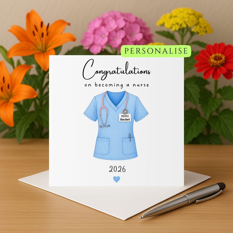 Nurse Graduation Card Personalised Name Card for Nurse Graduation Card ...