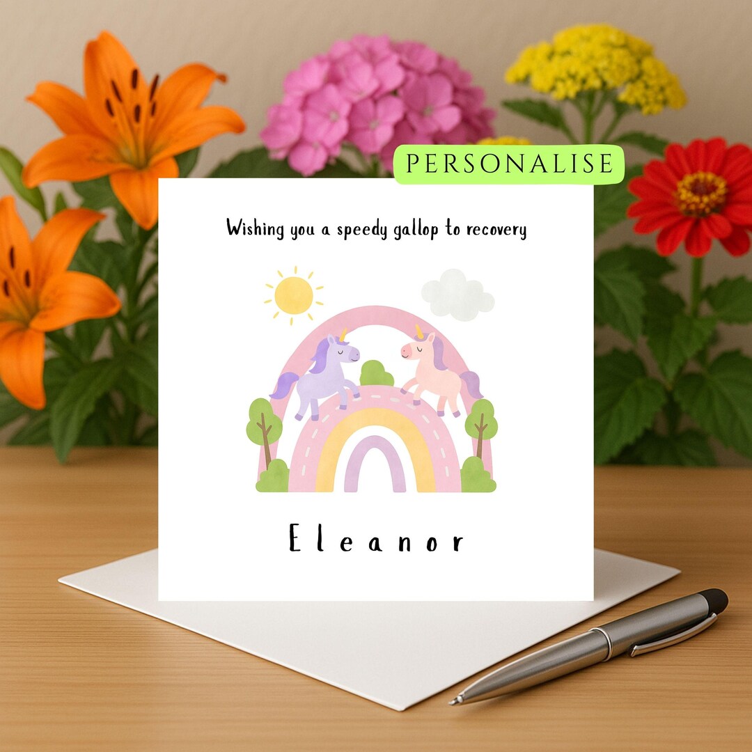 Personalised Hospital Card Child Get Well Soon Card Speedy Recovery ...