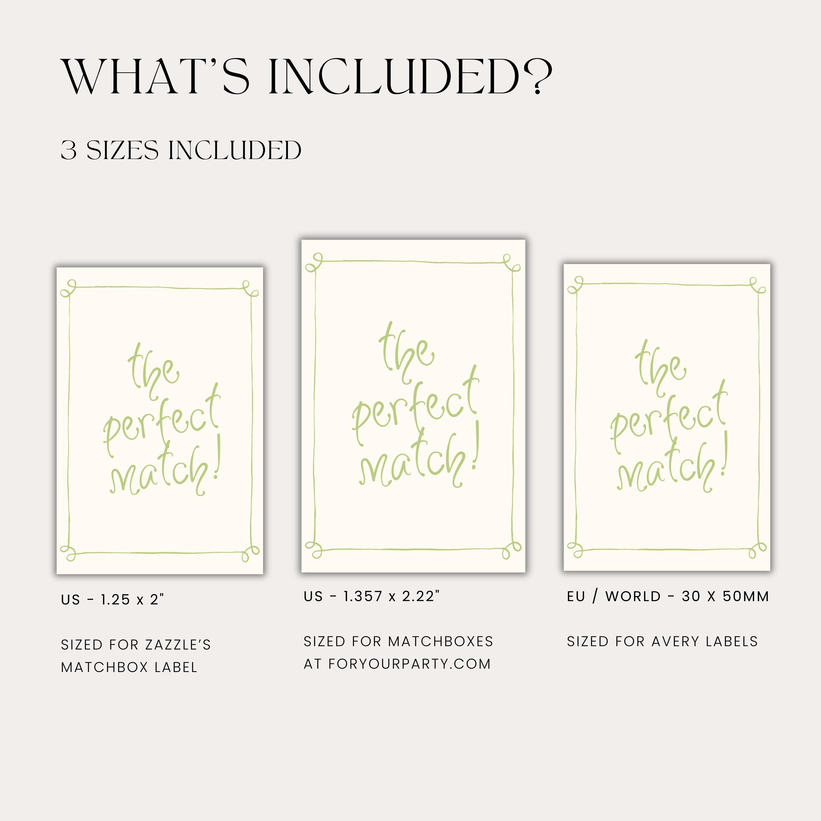 Custom WEDDING MATCHBOOK Sticker Template: Handwritten Spring Green ...