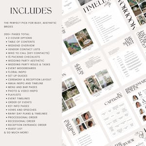 Wedding Day Binder | 200+ Pages Digital Wedding Itinerary and Bridal ...