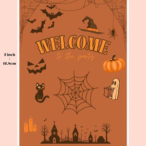 Halloween Party Welcome Poster Sign Template Printable, Halloween Party ...