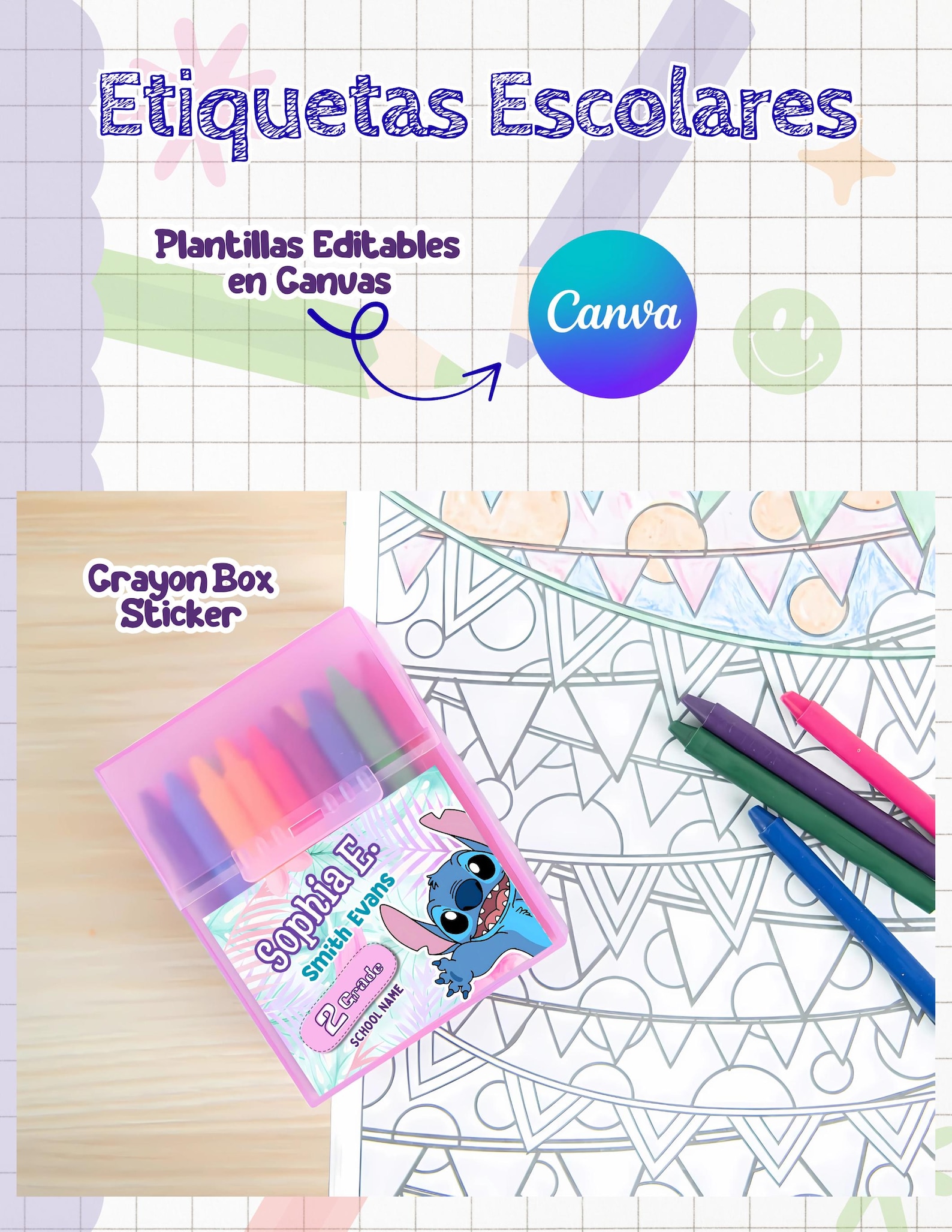 Editable School Labels in Canva - Etsy