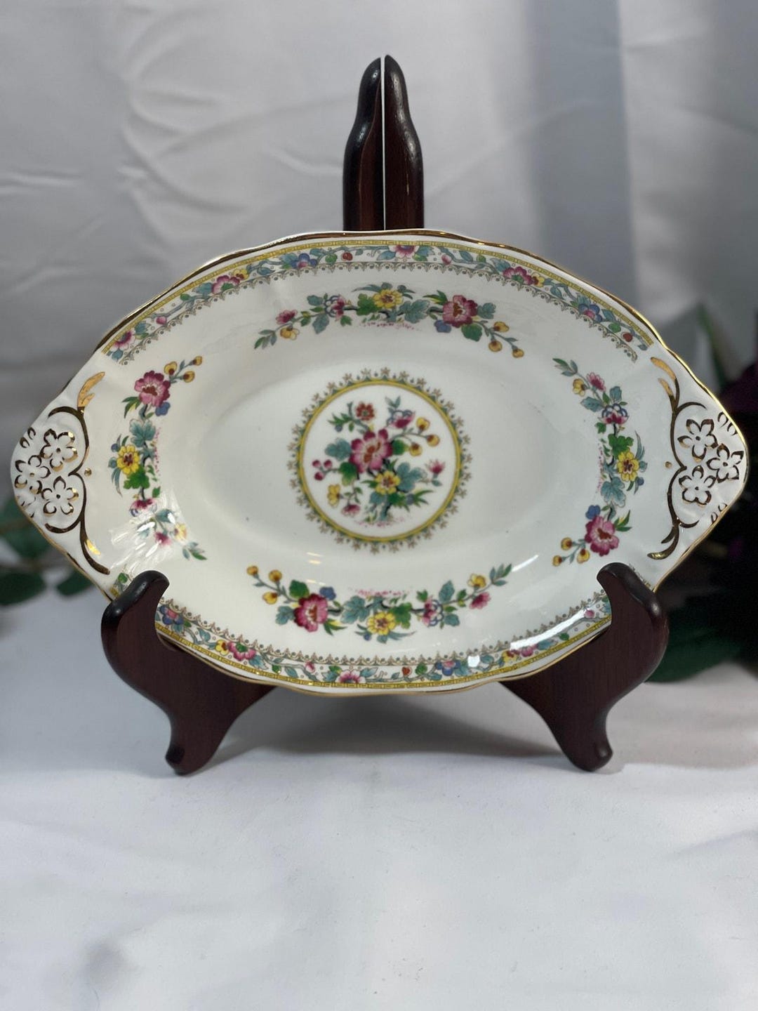 Vintage EB Foley 'ming Rose' Oval Bone China Serving Bowl 9 1/4 X 6 ...