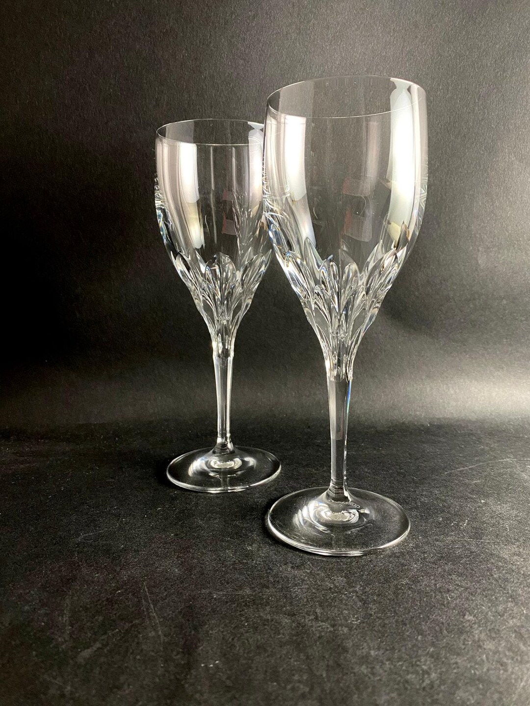 Gorham Diamond Clear Water Goblets - Set of 2 Fine Crystal Stemware ...