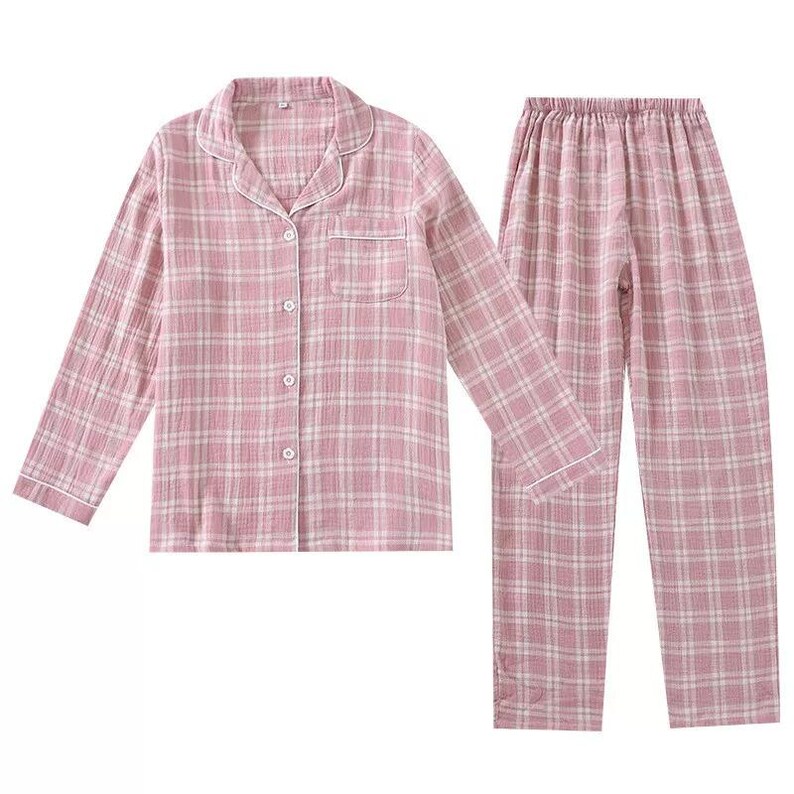 Custom Cotton Plaid Pajama Set for Couples Personalized Matching ...