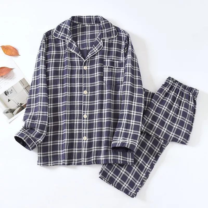 Custom Cotton Plaid Pajama Set for Couples Personalized Matching ...