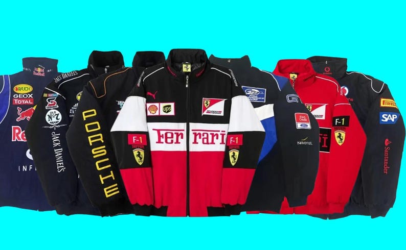 All Designs of Vintage F1 Jacket, Formula 1 Racing Jacket, Embroidered ...