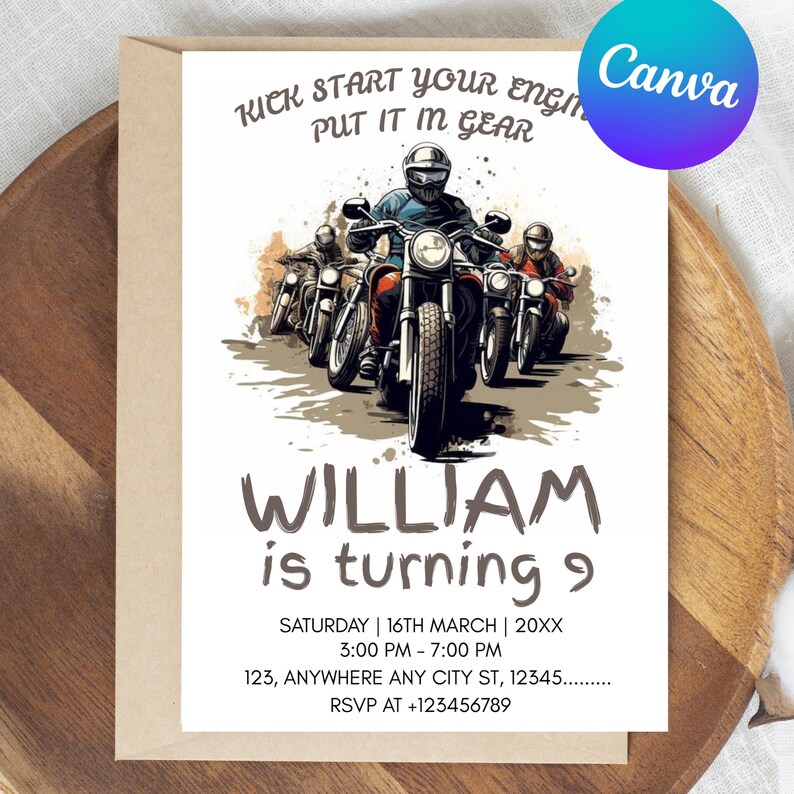 Editable Dirt Bike Birthday Invitation, Motocross Racing Template, Dirt ...