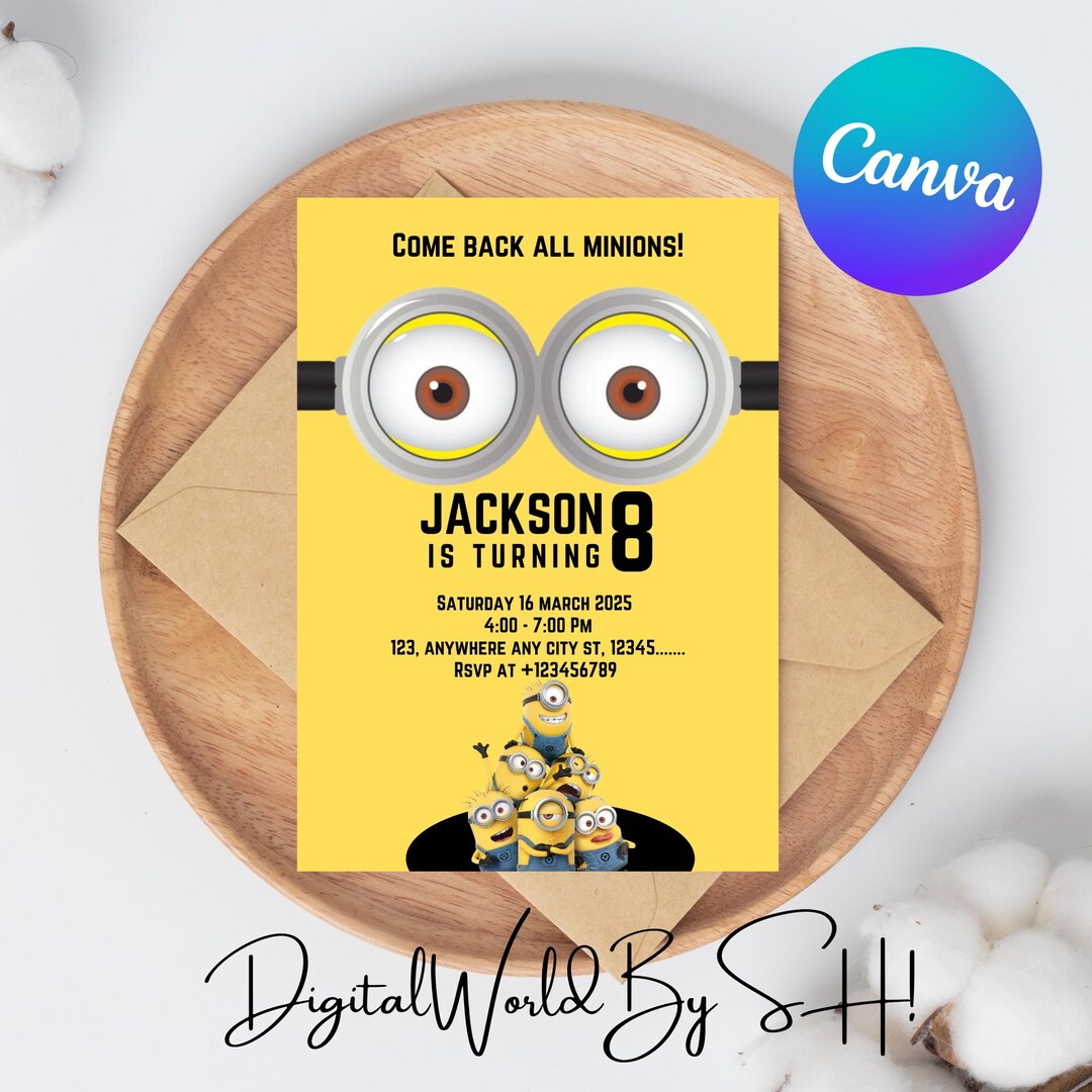 Minion's Editable Birthday Invitation , Minions Invitation ,despicable ...
