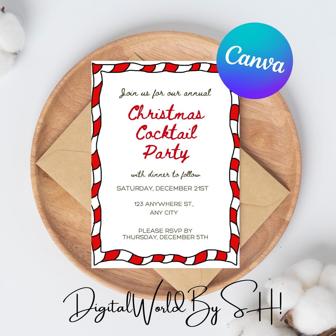 Holiday Cocktail Party Invitation, Christmas Cocktail Party Invite ...