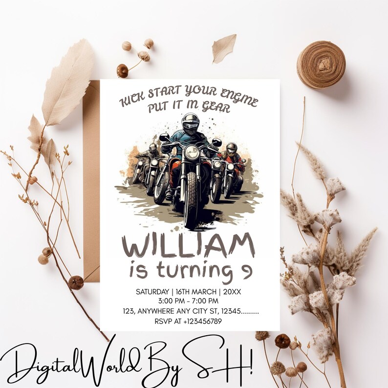 Editable Dirt Bike Birthday Invitation, Motocross Racing Template, Dirt ...