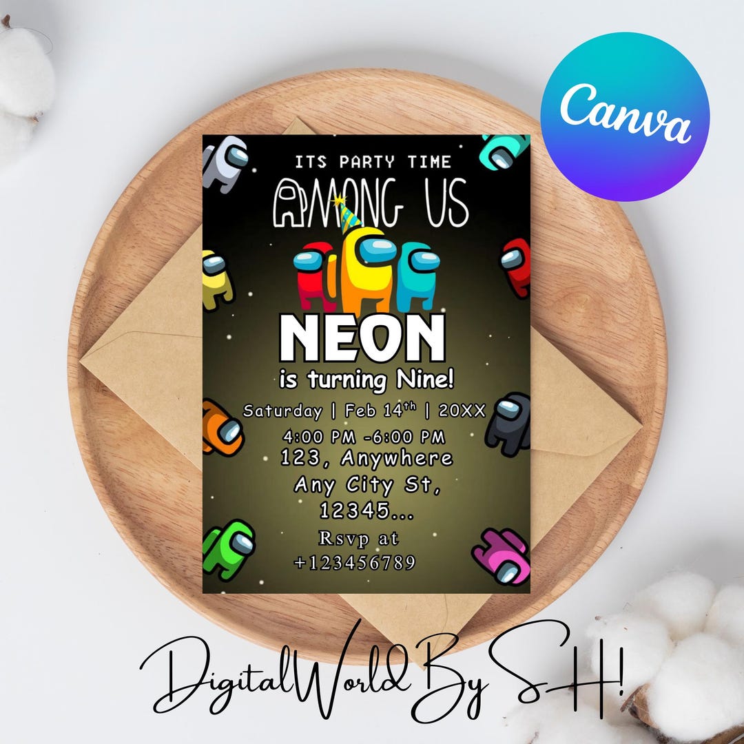 Editable Among Us Invitation Birthday Invitation, Kids Birthday ...