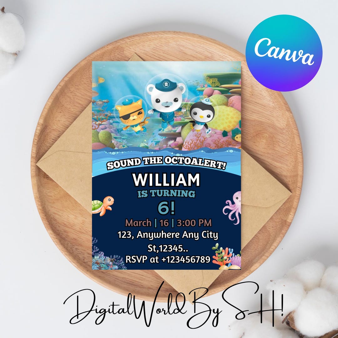 Printable Octonauts Invitation, Captain Barnicles Invitation, Digital ...