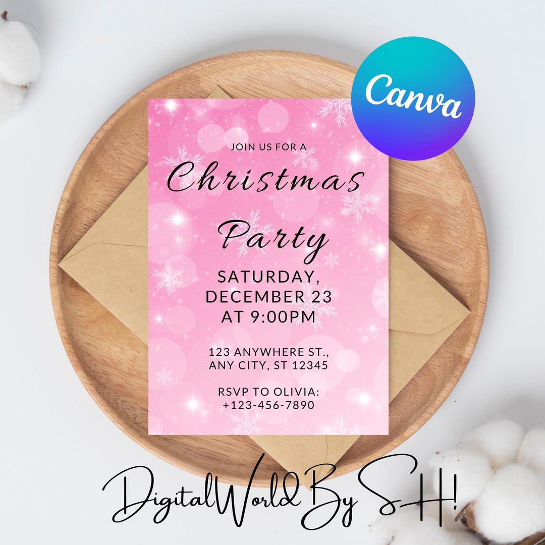 Editable Christmas Snow Party Invitation, , Christmas Winter Invitation ...