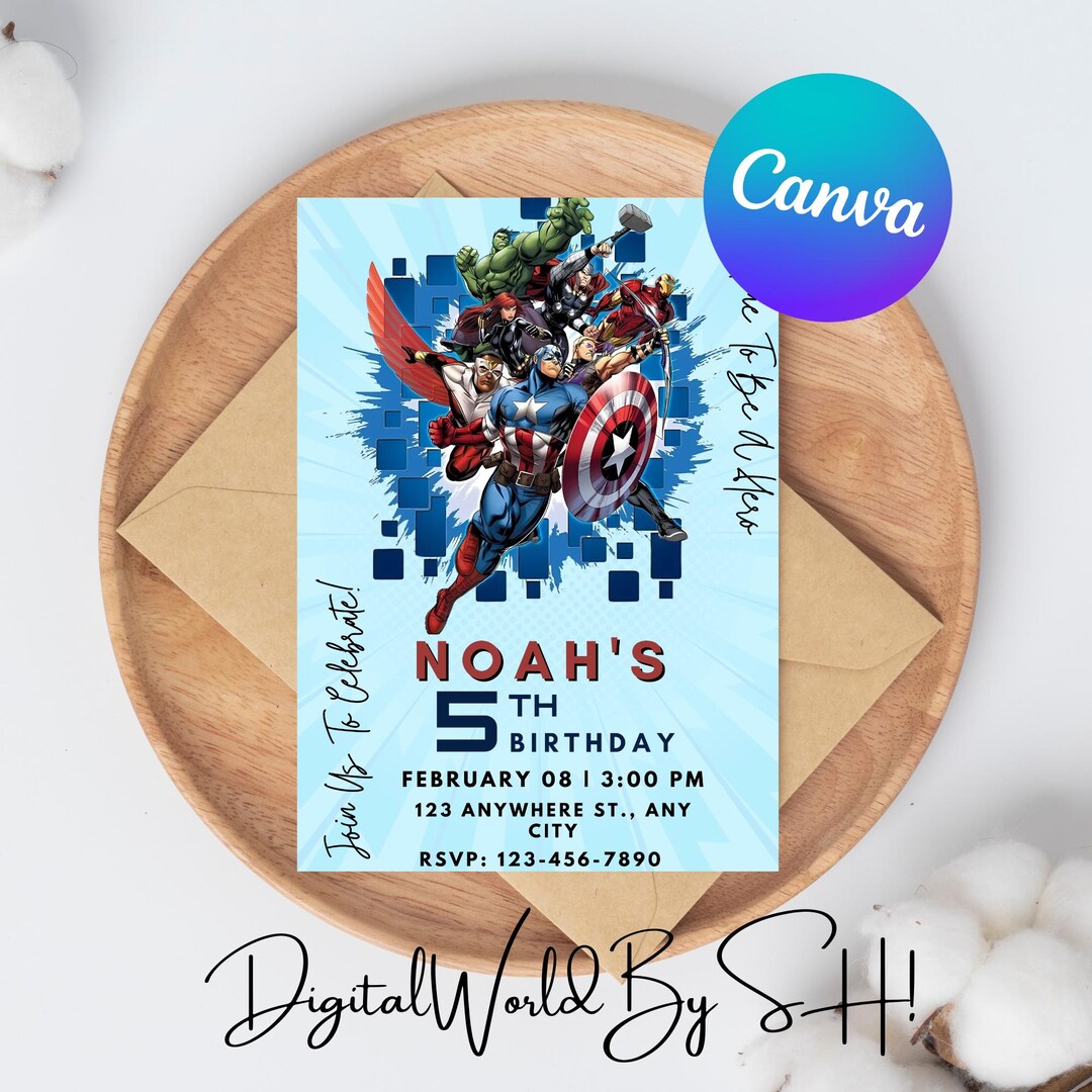 Avengers Birthday Invitation Printable Avengers Birthday Invitations ...