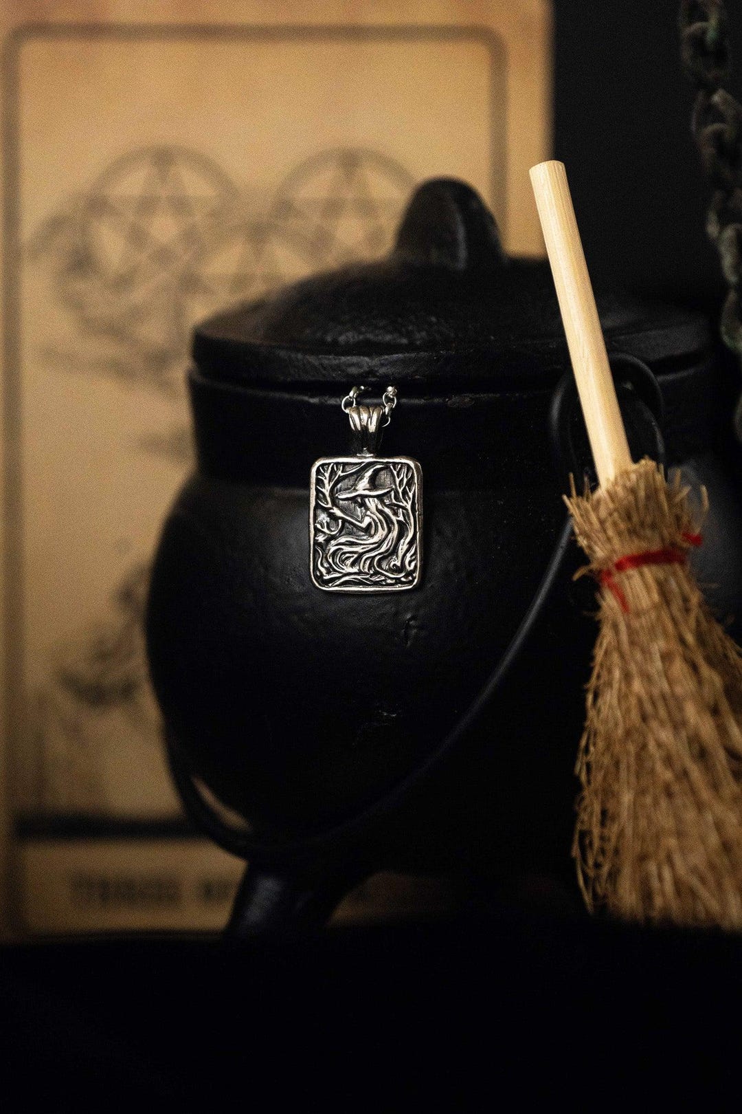 Forest Witch Necklace – Silver Witch Talisman, Nature Amulet, Pagan ...
