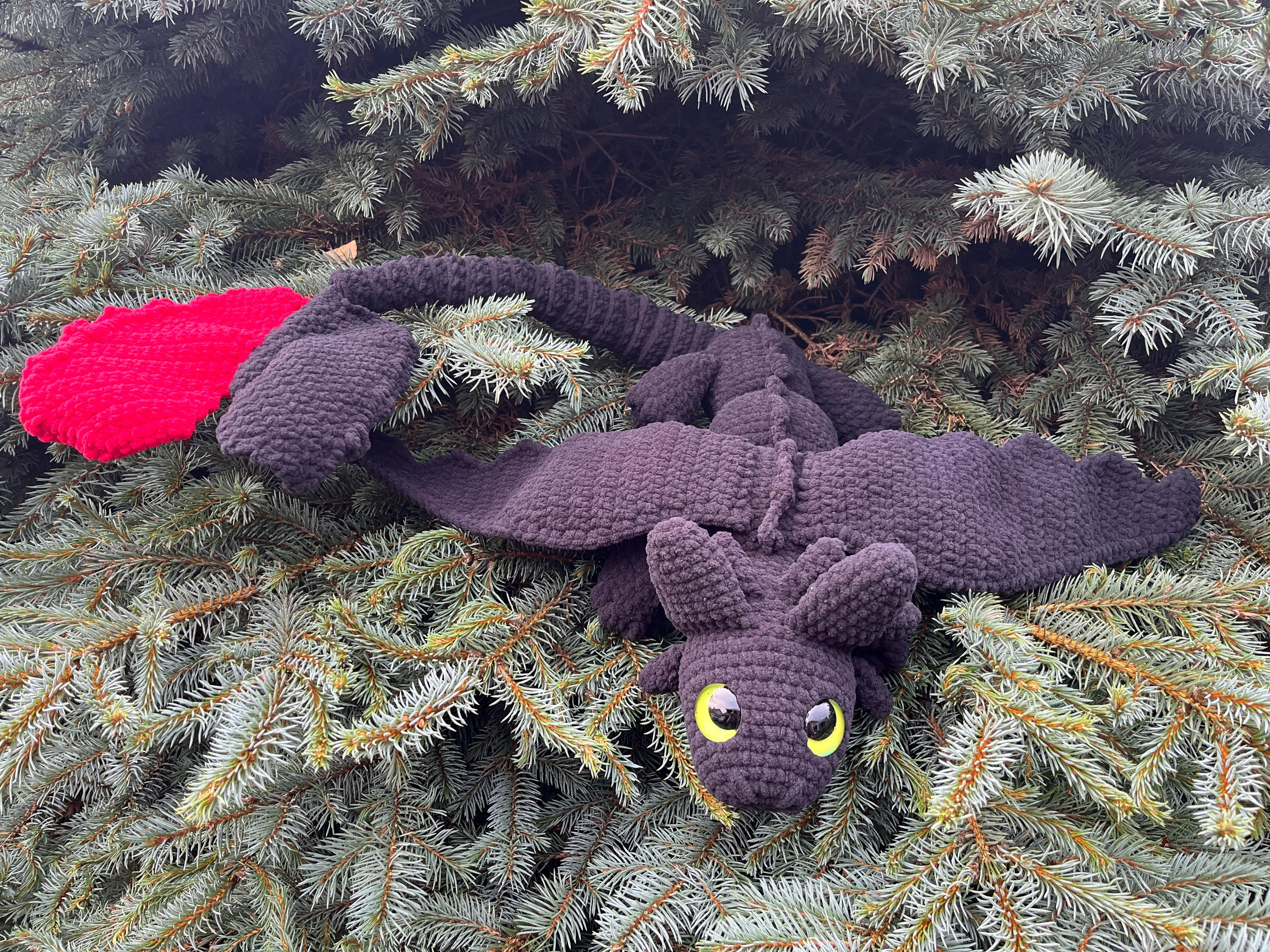 Nightshade the Fury Dragon Crochet Pattern (downloadable PDF) - Etsy