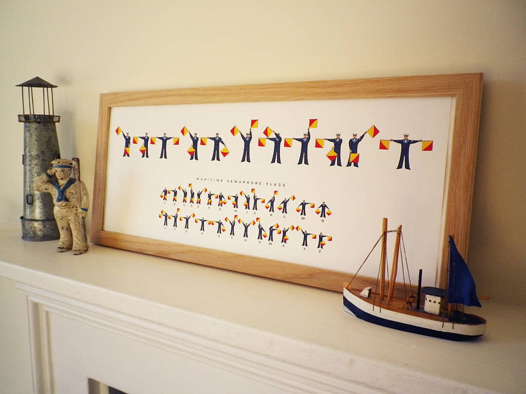Maritime Semaphore Flags Name Print (can Be Personalised) - Etsy
