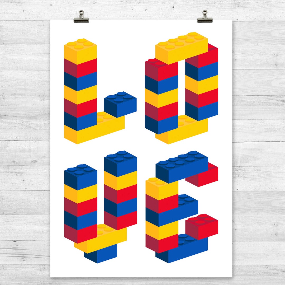 Building Block Word Print - Etsy
