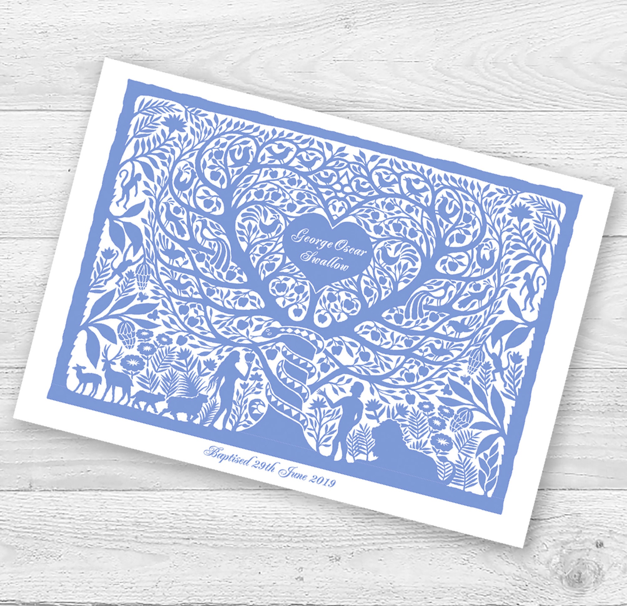 Personalised Adam and Eve Baby Card - Etsy Sweden