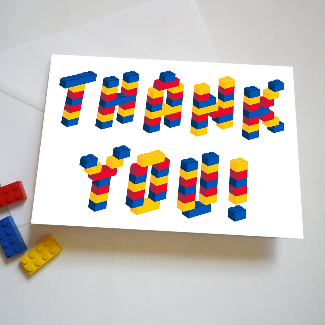 Building Brick Thank You Card - Etsy