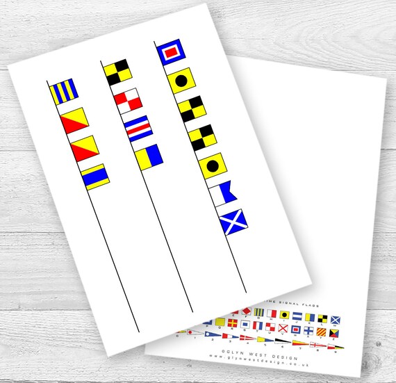Personalised Good Luck Signal Flags Card - Etsy