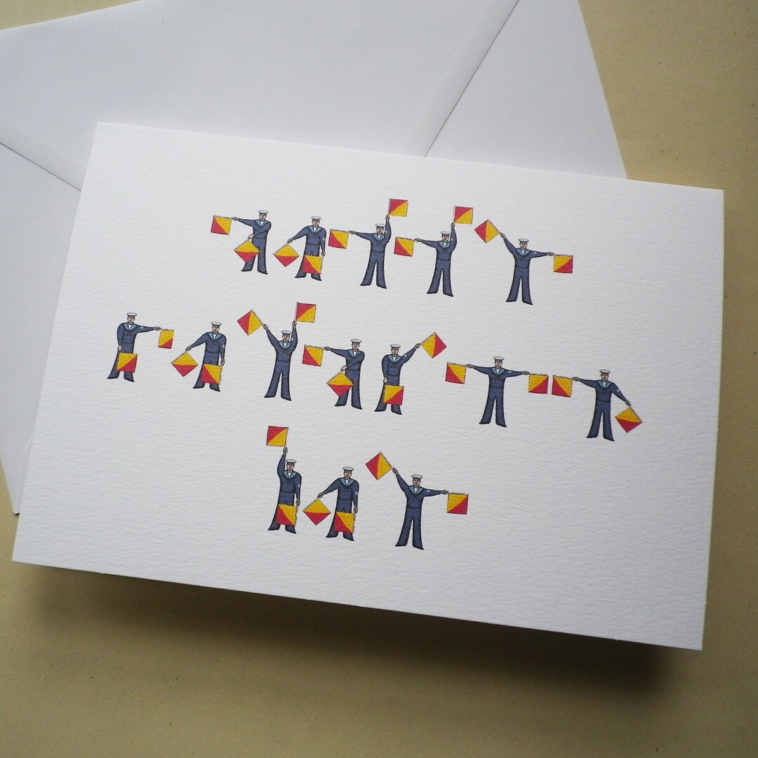 Fathers Day Semaphore Flags Card - Etsy
