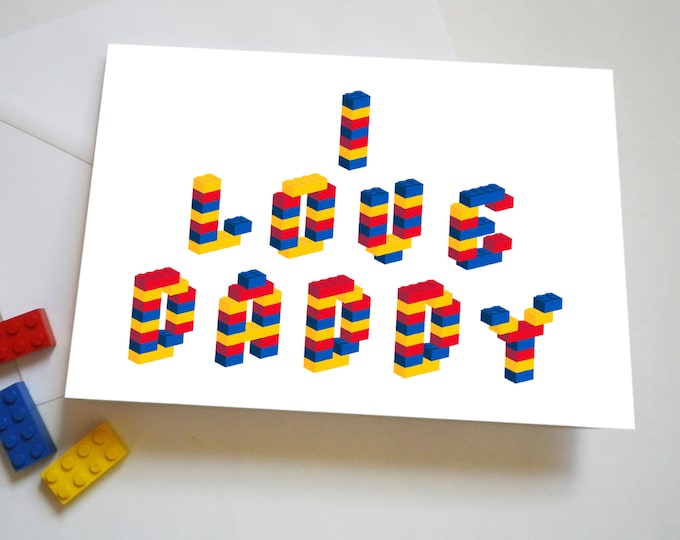 Father's Day Card Featuring Genuine LEGO Pieces, LEGO Card, Fathers Day ...