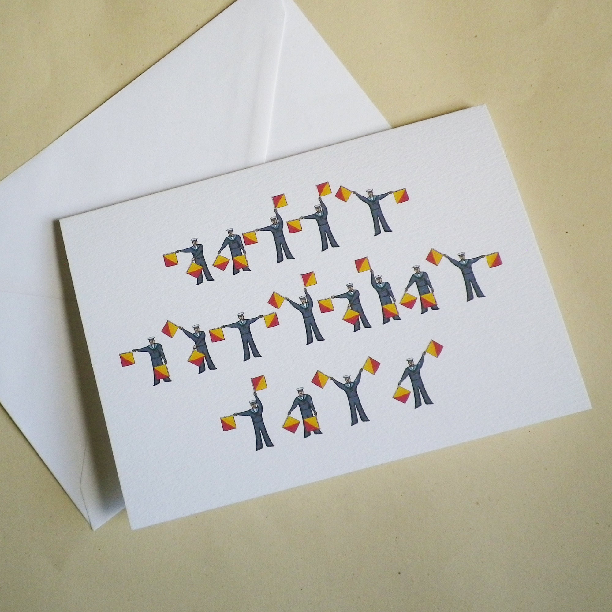 Personalised Happy Birthday Semaphore Flags Card - Etsy