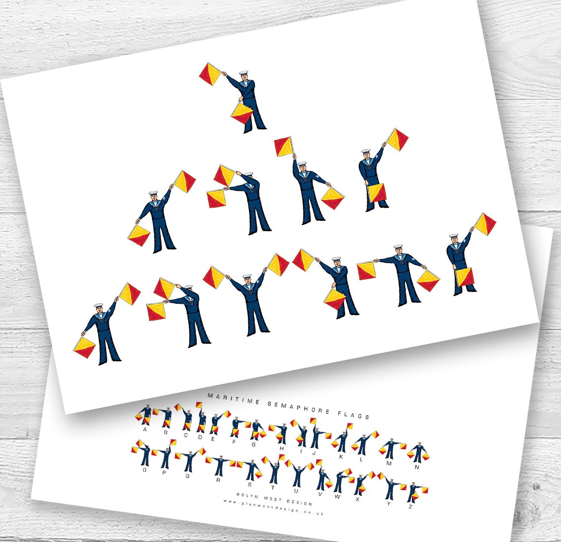 I Love You Semaphore Flags Card - Etsy