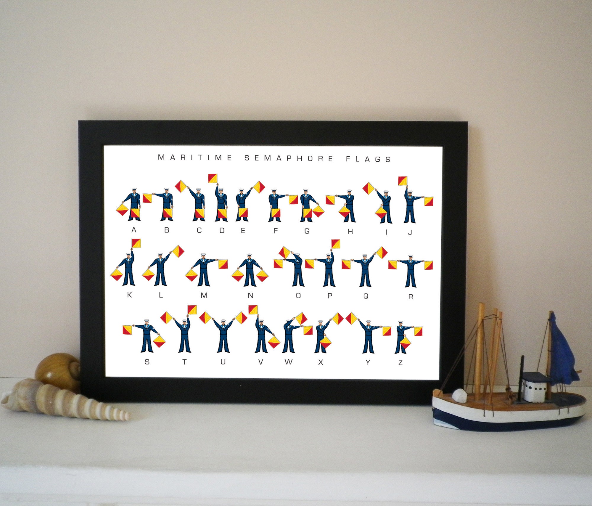 Maritime Semaphore Flags Alphabet Print - Etsy