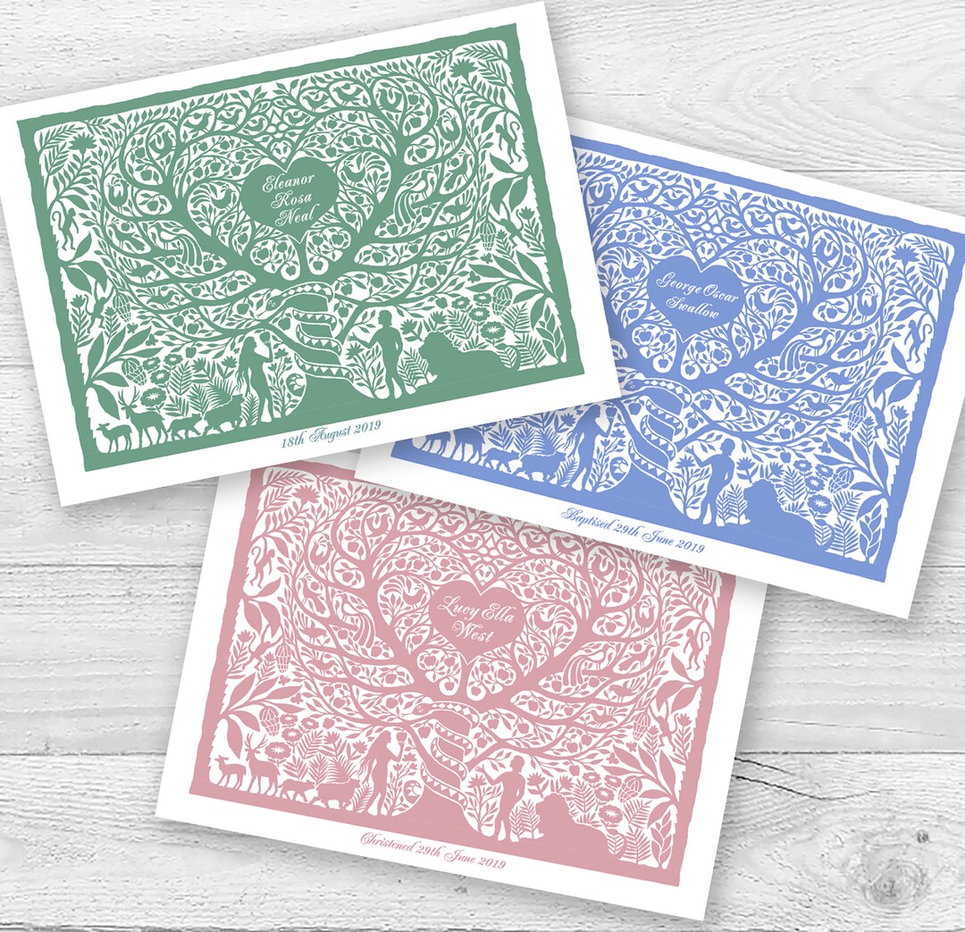 Personalised Adam and Eve Baby Card - Etsy