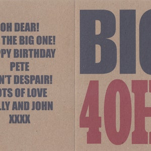 It's the Big 4oh! 5oh! or 6oh! Recycled Birthday Card - Etsy