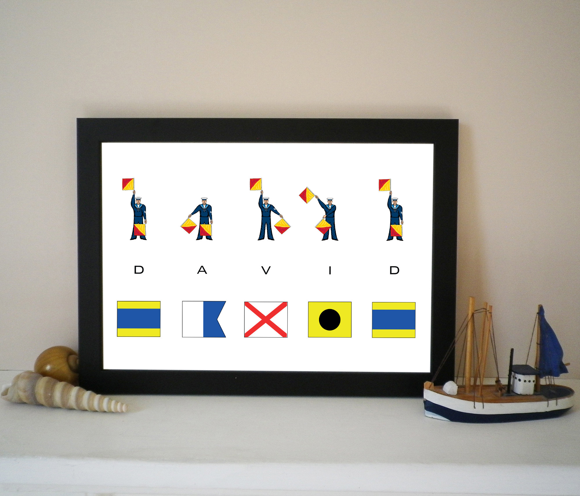 Personalised Signal Flags and Semaphore Flags Name Print - Etsy