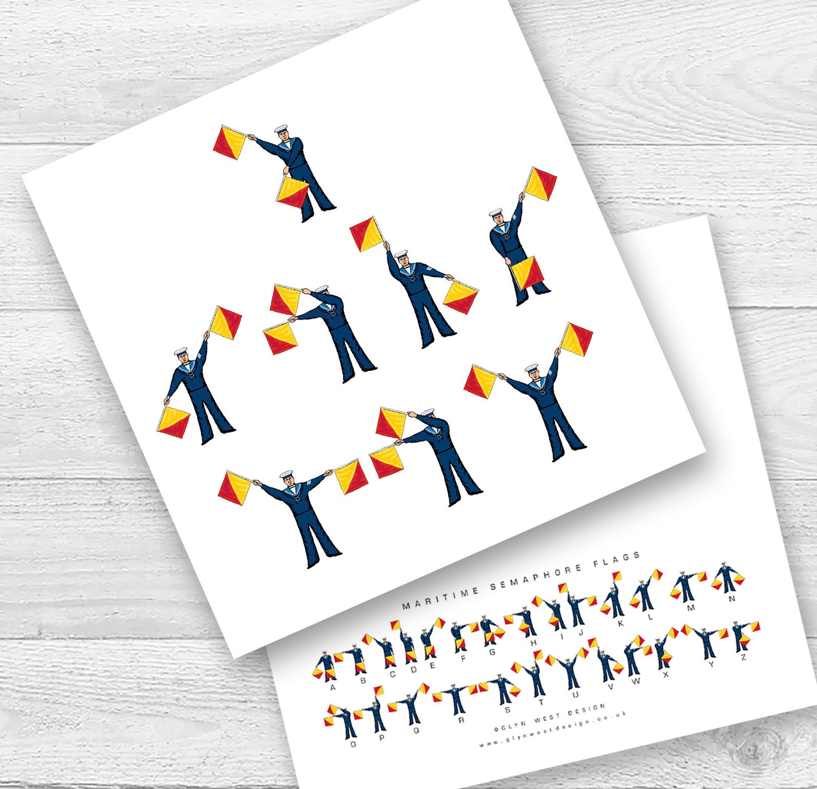I Love You Semaphore Flags Card - Etsy